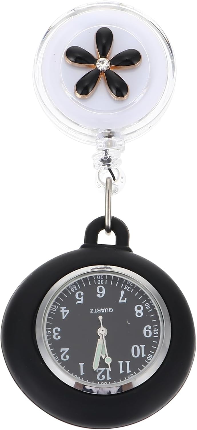 Zaoz Mens Watch Nurses Watch Clip Watches Retractable Clip on Flower ...