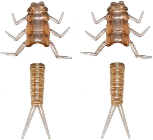 Zaoz Pack of 10 Nymph Flies Artificial Stonefly Nymph Rubber Body Fly ...