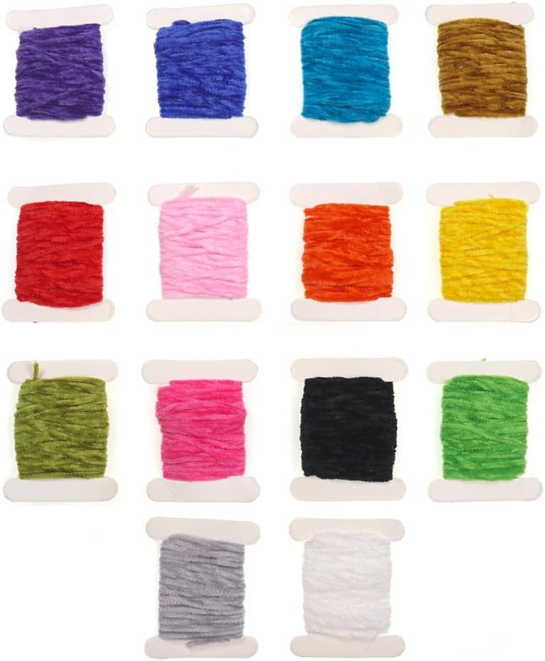 Zaoz Pack of 10 Worms Rayon Yarn Tinsel Chenille Floss Thread Nymph Fly ...