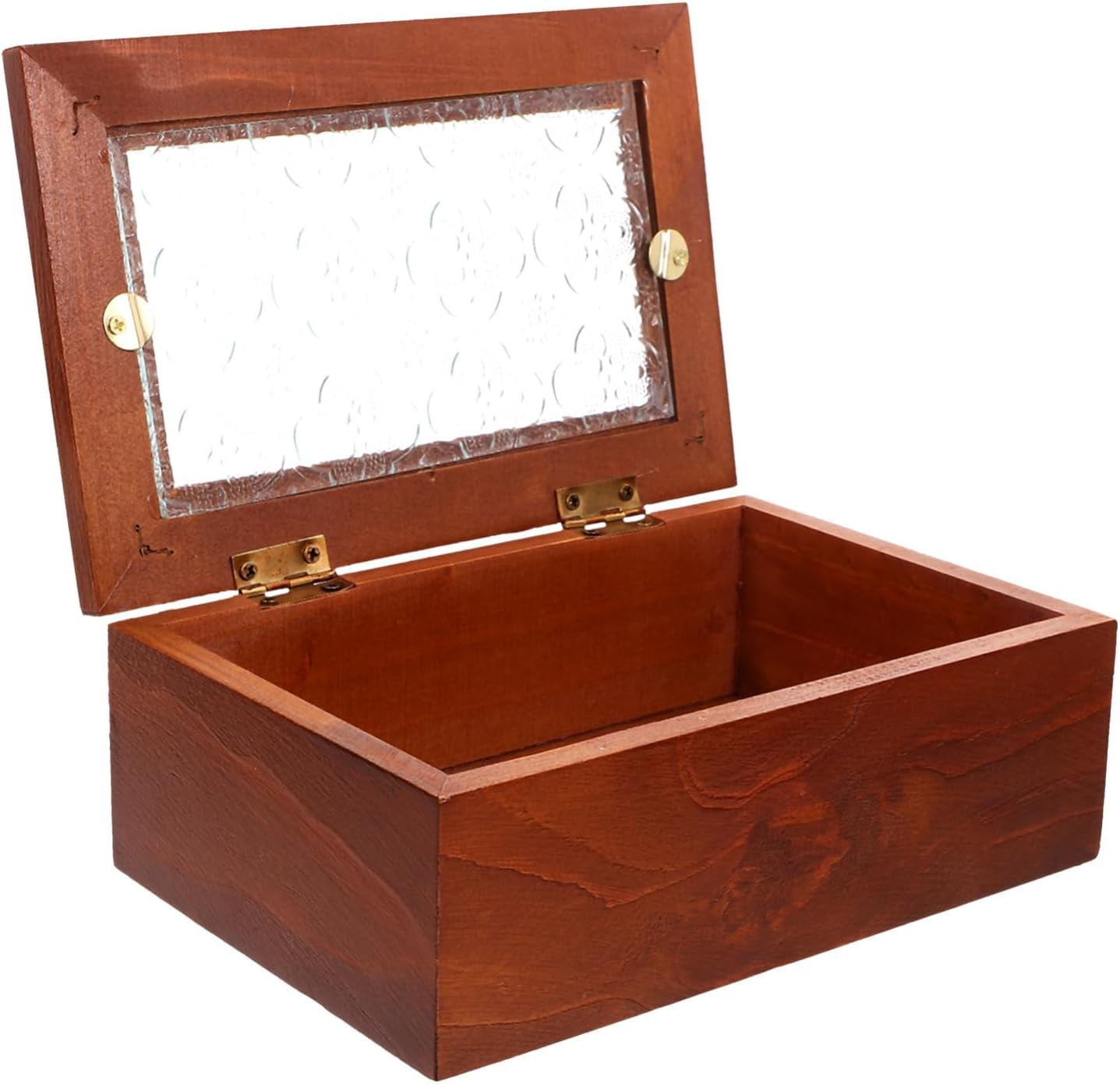 Zaoz Wooden Jewelry Box with Clear Window Lid Vintage Memory Organizer ...