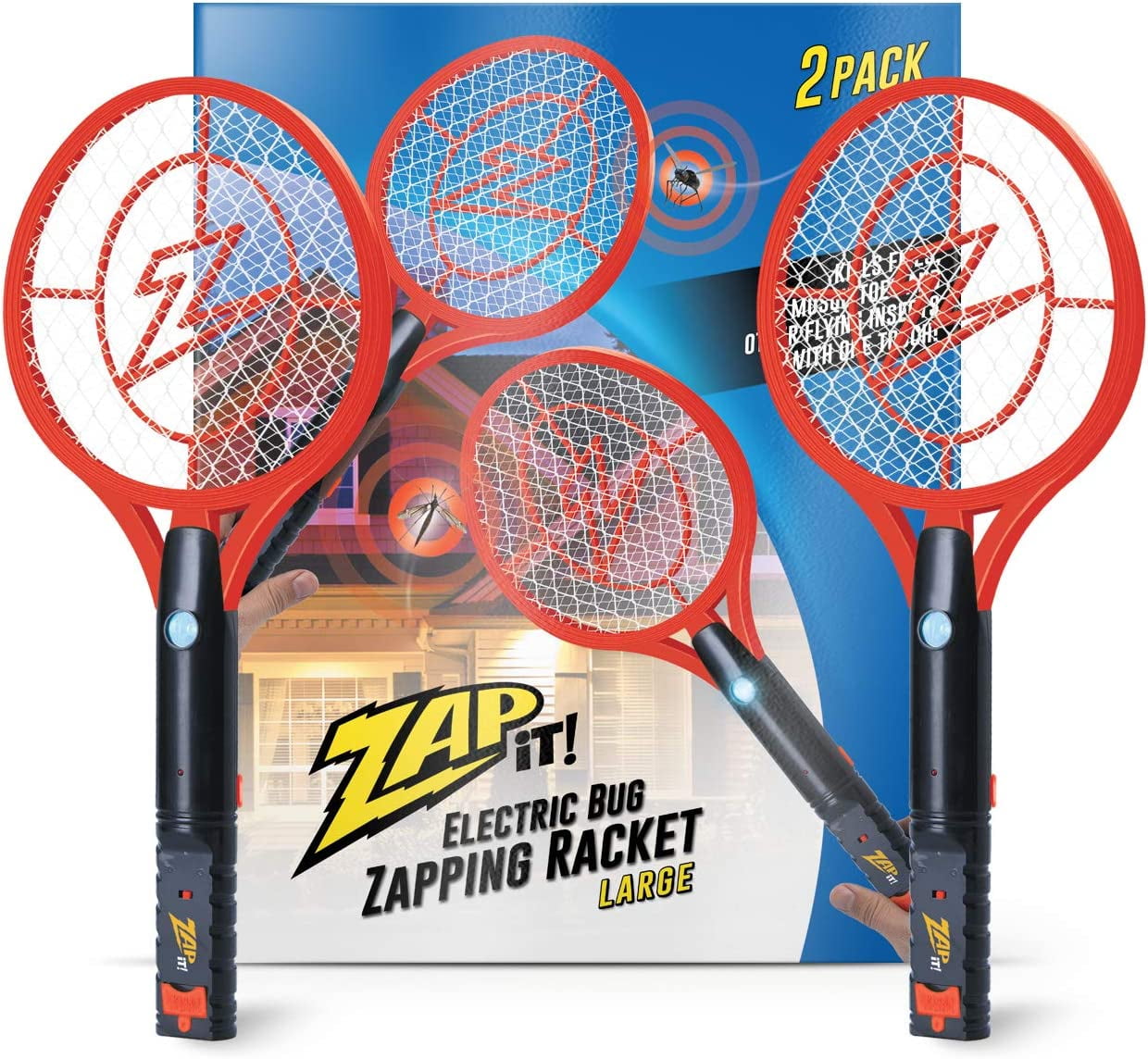 Zap It! Bug Zapper Rechargeable Racket, 4,000 Volt, USB Charging Cable ...