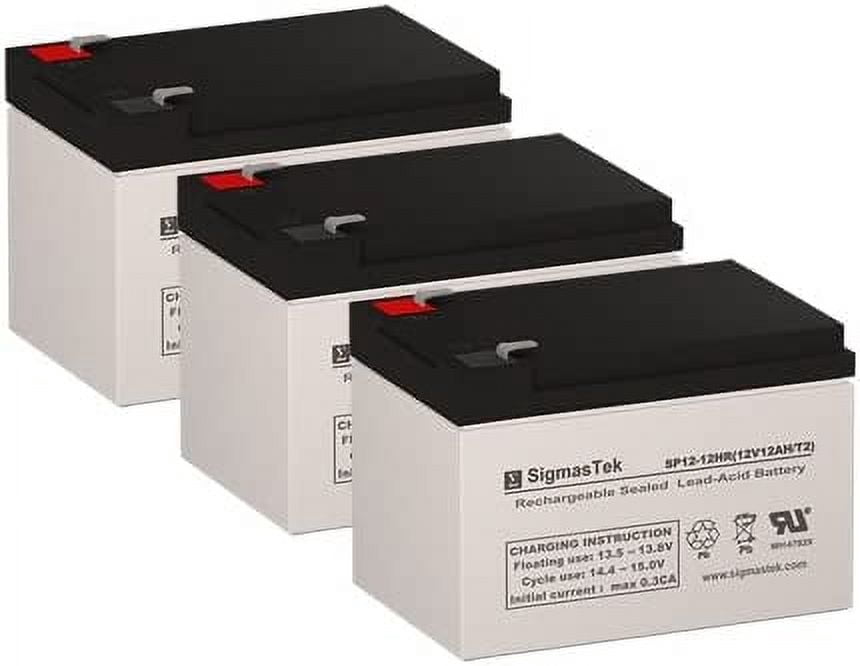 Zap Zappy 3 Pro Flex Replacement Batteries - 3X 12 Volt 12AH Batteries ...