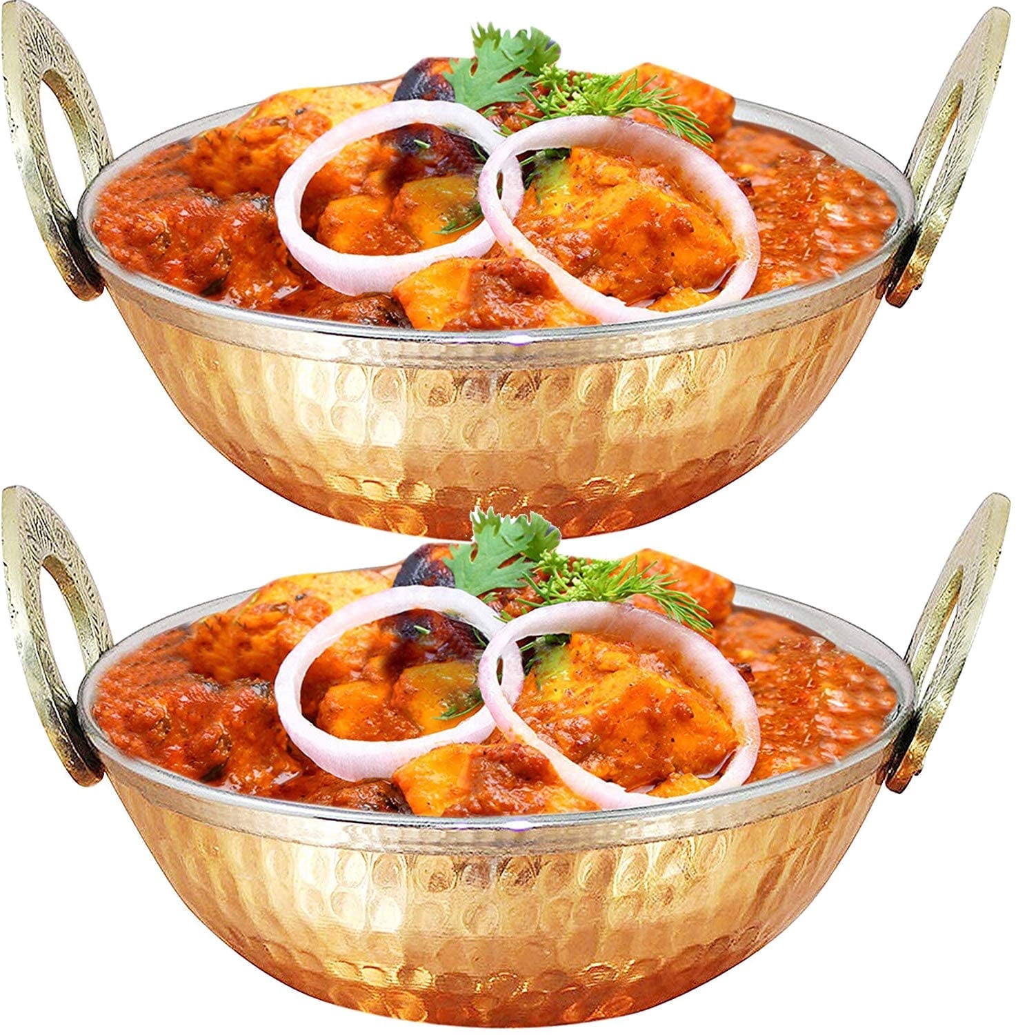 Zap impex Set of 2, Copper Stainless Steel Serve Ware Copper Bowls with ...