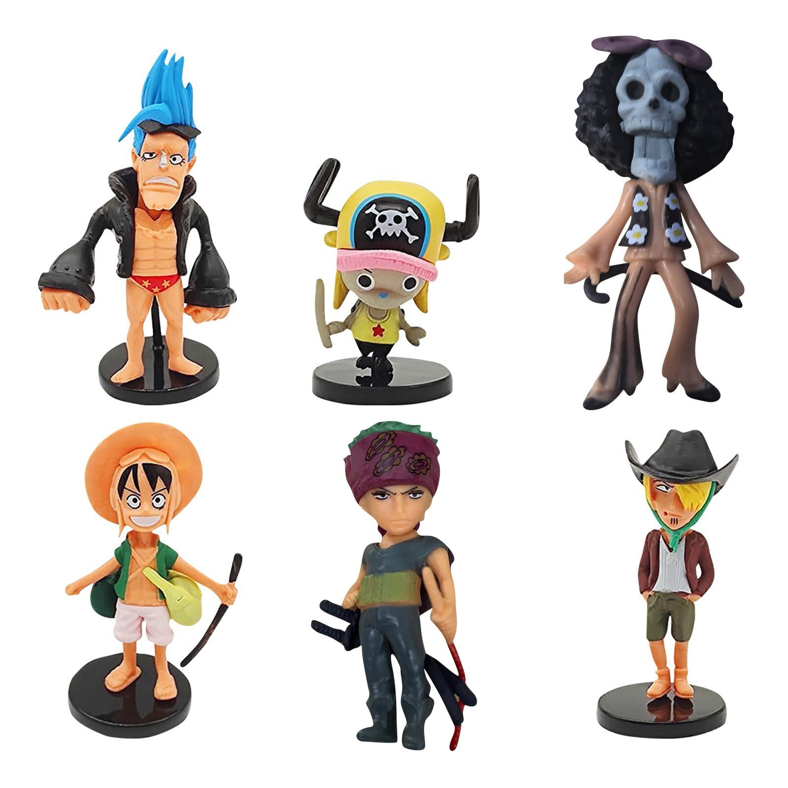 ZapZest 6Pcs One Piece Collectible Anime Statues, One Piece Luffy Zoro ...