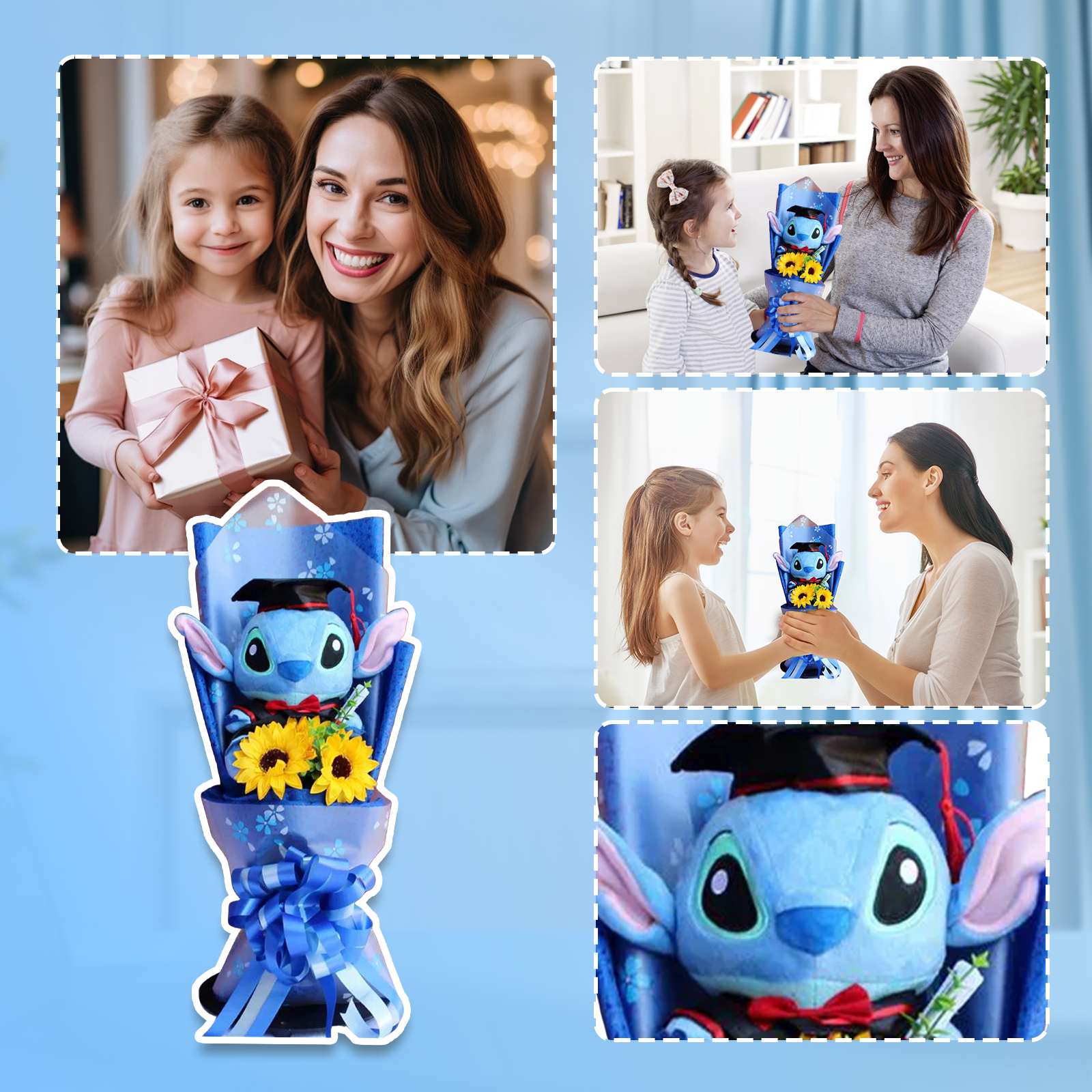 ZapZest Graduation Lilo & Stitch Plush Bouquet Toys, 21.65" Lilo ...