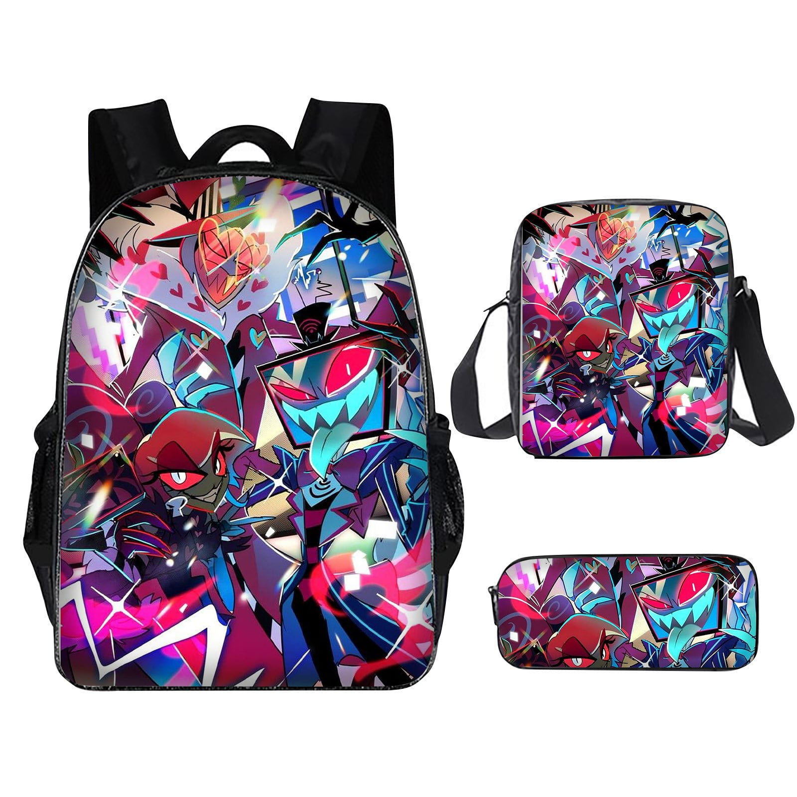 ZapZest Hazbin Hotel Backpacks 3Pcs, Hazbin Hotel Students Shoulders ...