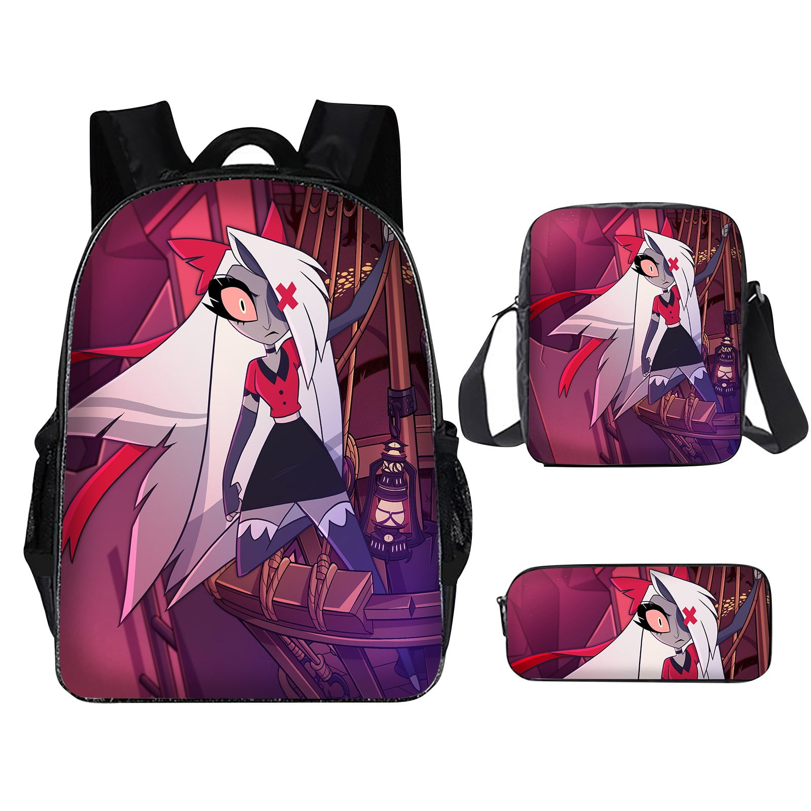 ZapZest Hazbin Hotel Backpacks 3Pcs, Hazbin Hotel Students Shoulders ...