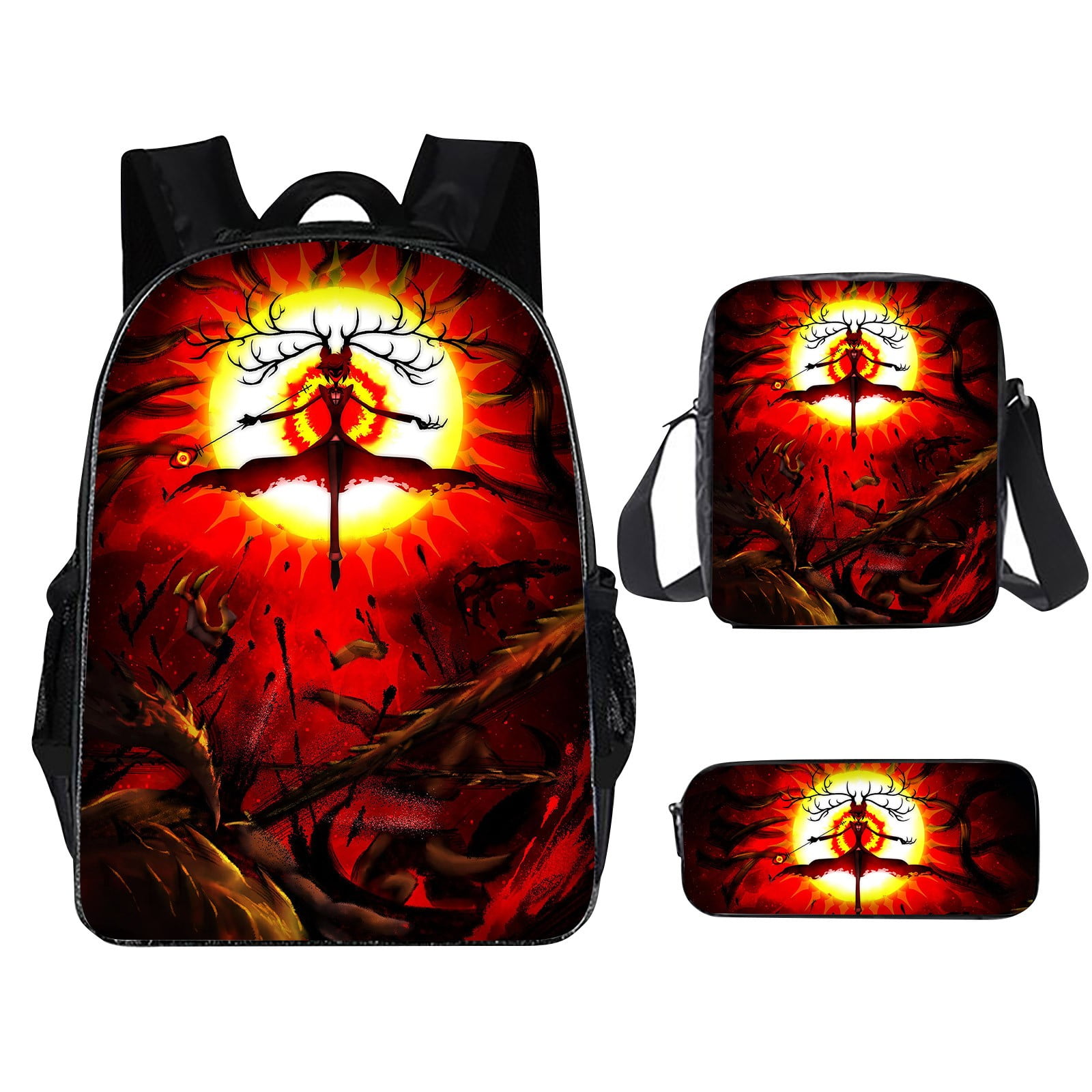 ZapZest Hazbin Hotel Backpacks 3Pcs, Hazbin Hotel Students Shoulders ...