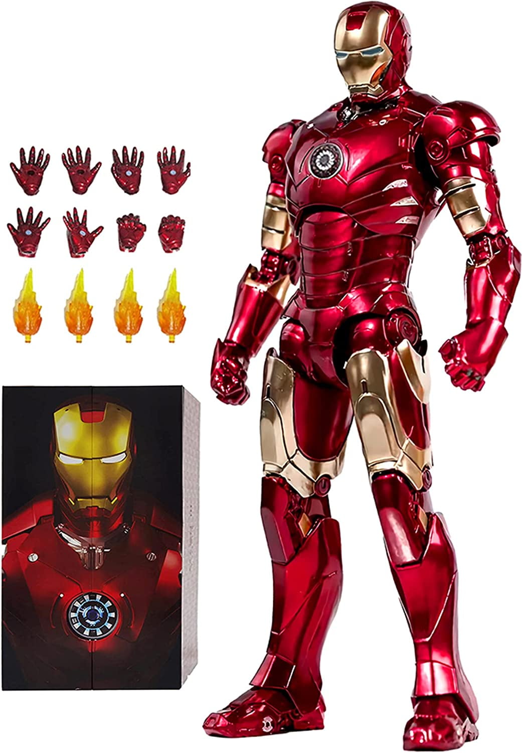 ZapZest Iron Hero Man Action Figures Set, 7" Deluxe Collectible MK3 ...