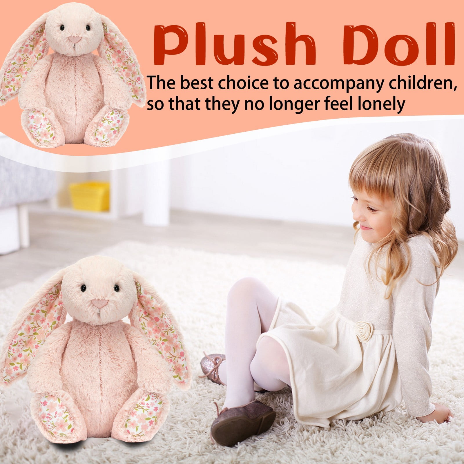 ZapZest Jellycat Blossom Blush Bunny 'Cherry' Plush, 8.6" Jellycats Stuffed Animals Doll, Soft ...