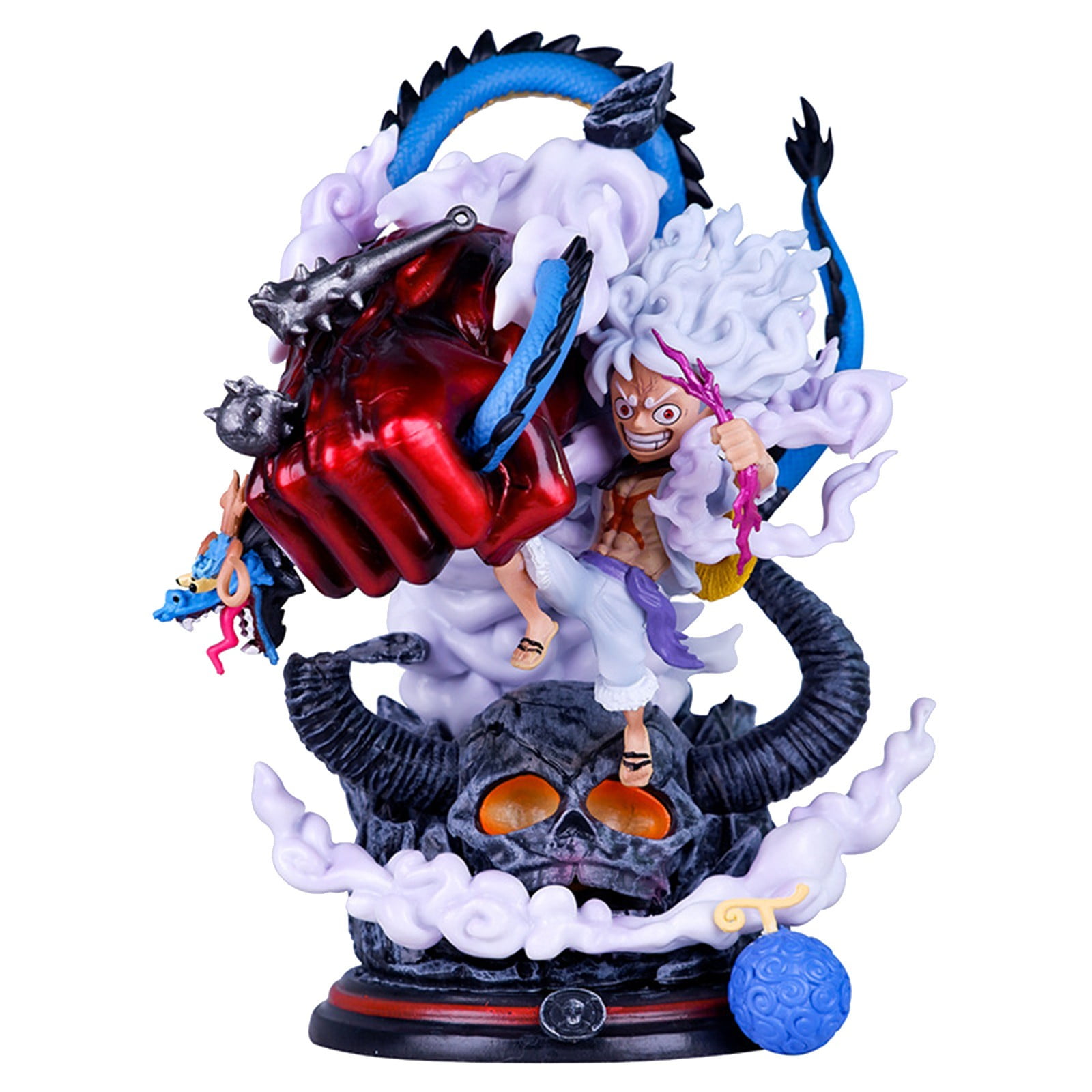 ZapZest One Piece Luffy Gear 5 Collectible Statue, 7.6" Luffy Action ...