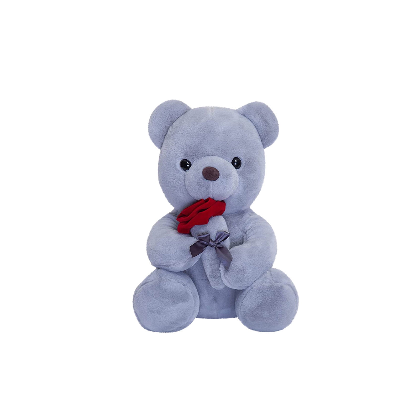 ZapZest Romantic Teddy Bear Plush Toys, 7.87" Soft Stuffed Bears with Red Rose, Cuddly Huggable ...