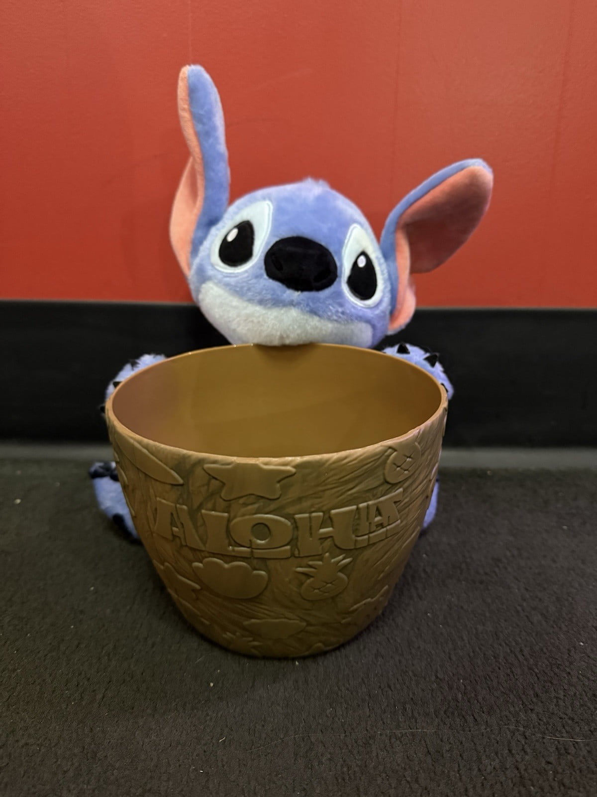 ZapZest Stitch Plush Popcorn Bucket, 9" Cute Stitch Reusable Bowl ...