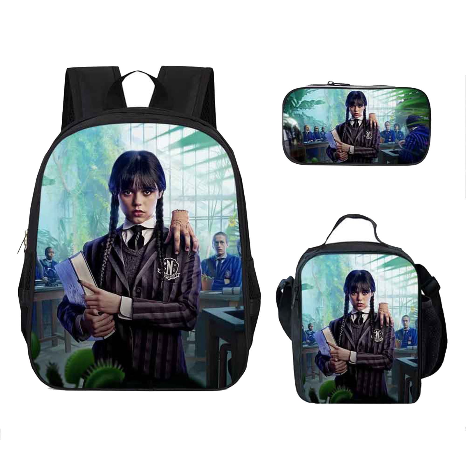 ZapZest Wednesday Addams Backpack 3Pcs, The Addams Family School ...