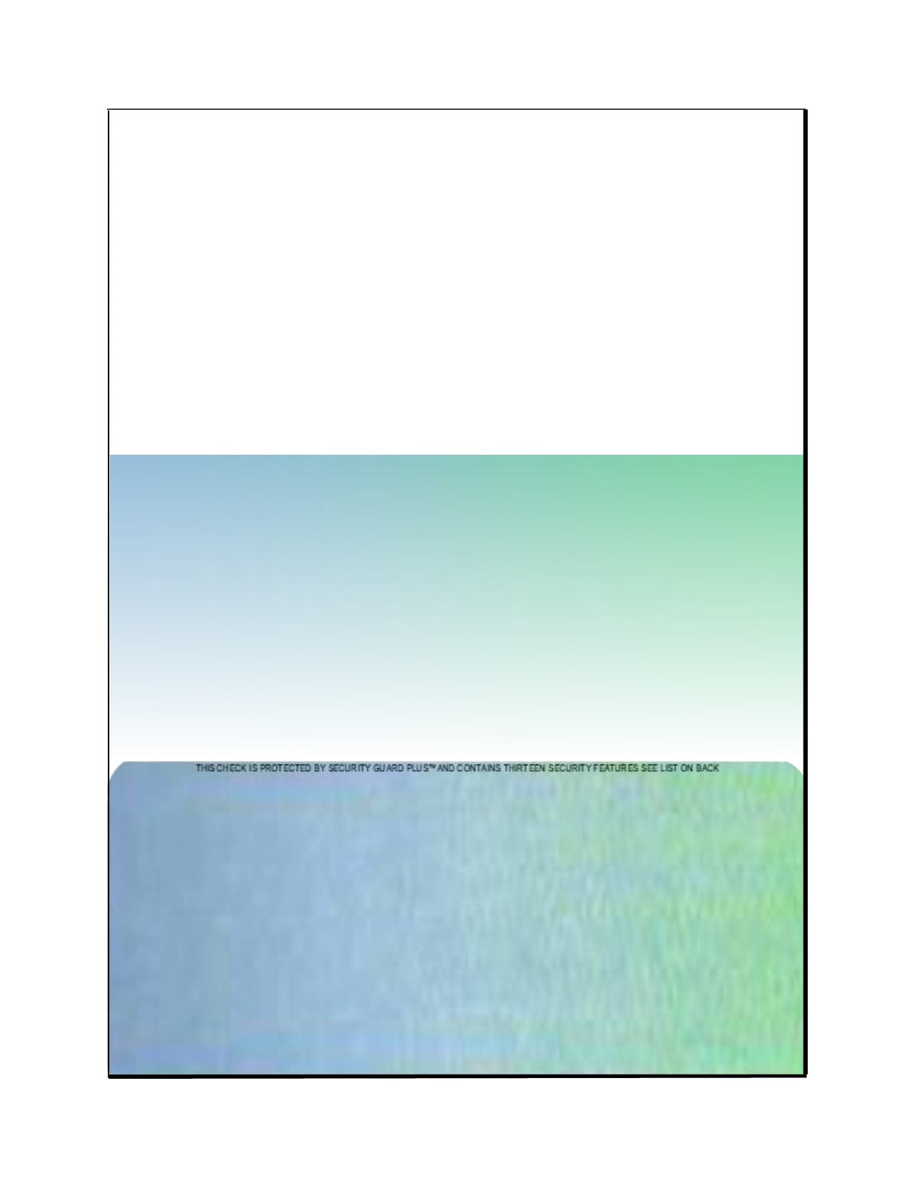 Zapco High-Security Check Paper, Blue-Green Gradient w Multiple Complex ...