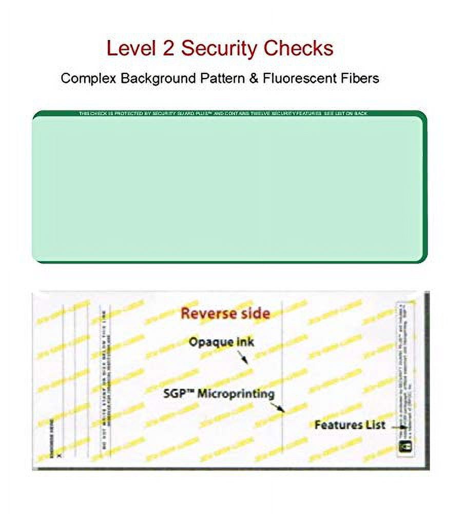 Zapco High-Security Check Paper, Green w Complex Background Pattern, 8 ...