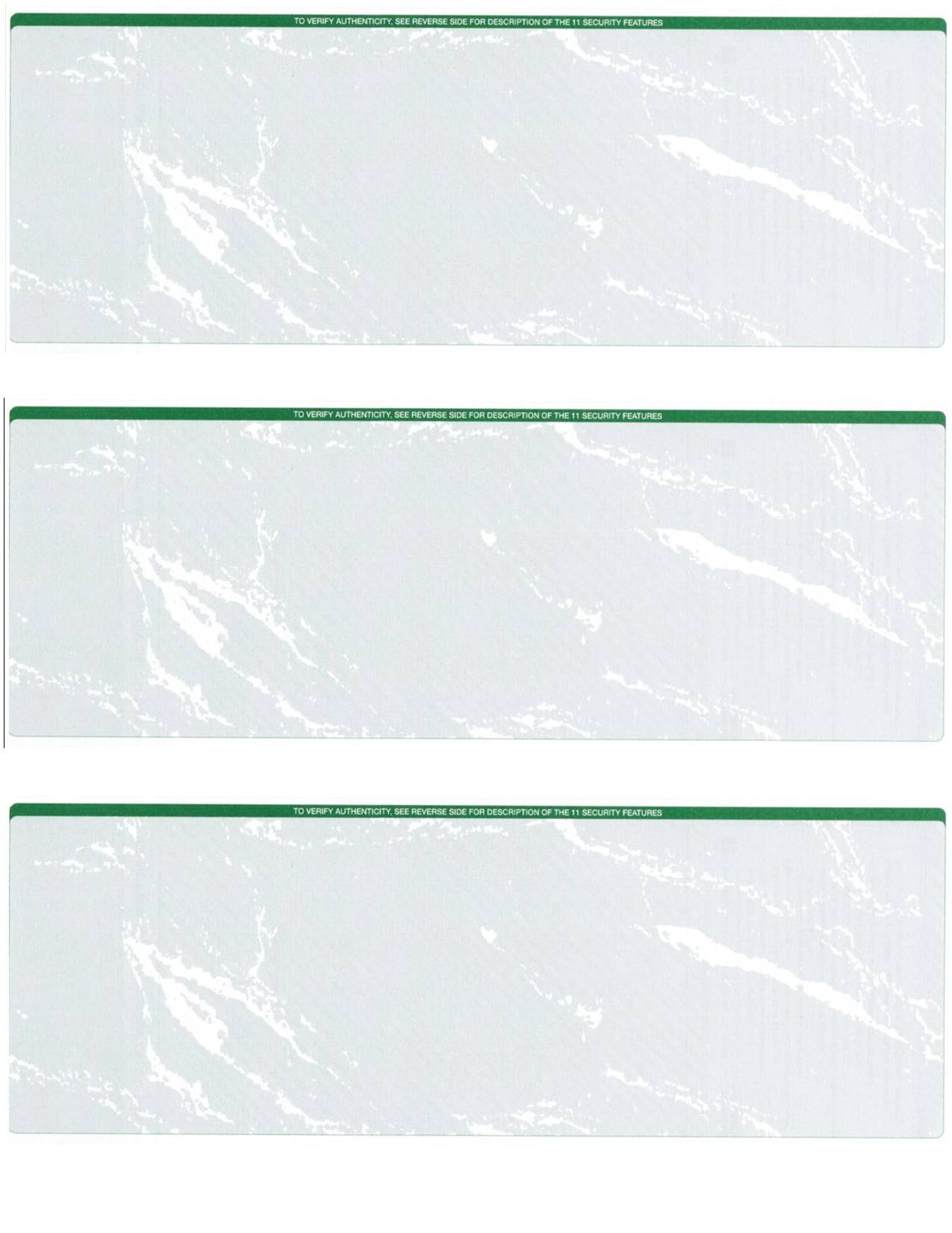 Zapco Security Check Paper, 24lb w Green Marble Pattern, 8-1/2" x 11 ...