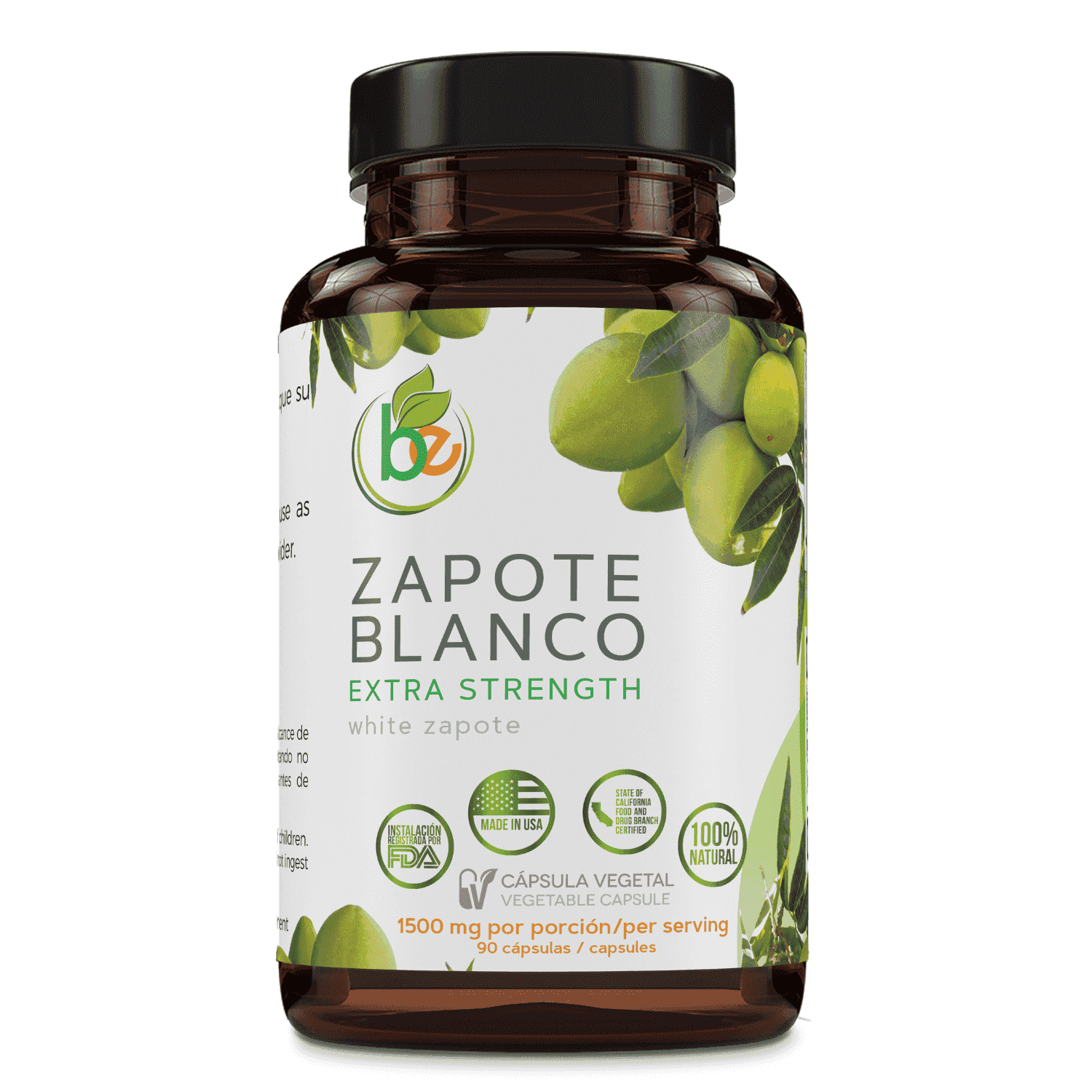 Zapote Blanco(White)90 Capsules(1500 mg per Serving)Reinforced w/Garlic ...