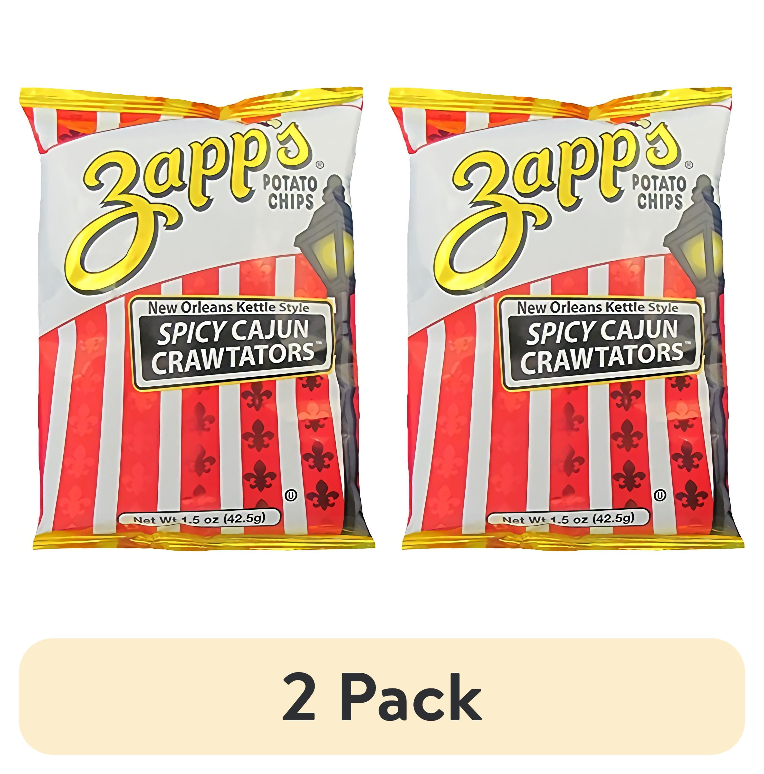 (2 pack) Zapp's New Orleans Kettle-Style Potato Chips, Cajun Crawtator ...