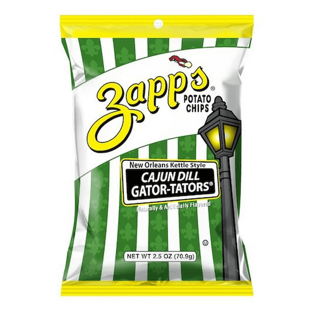 Zapp's New Orleans Kettle Style Potato Chips- Dill Gator Tators- 16 ...