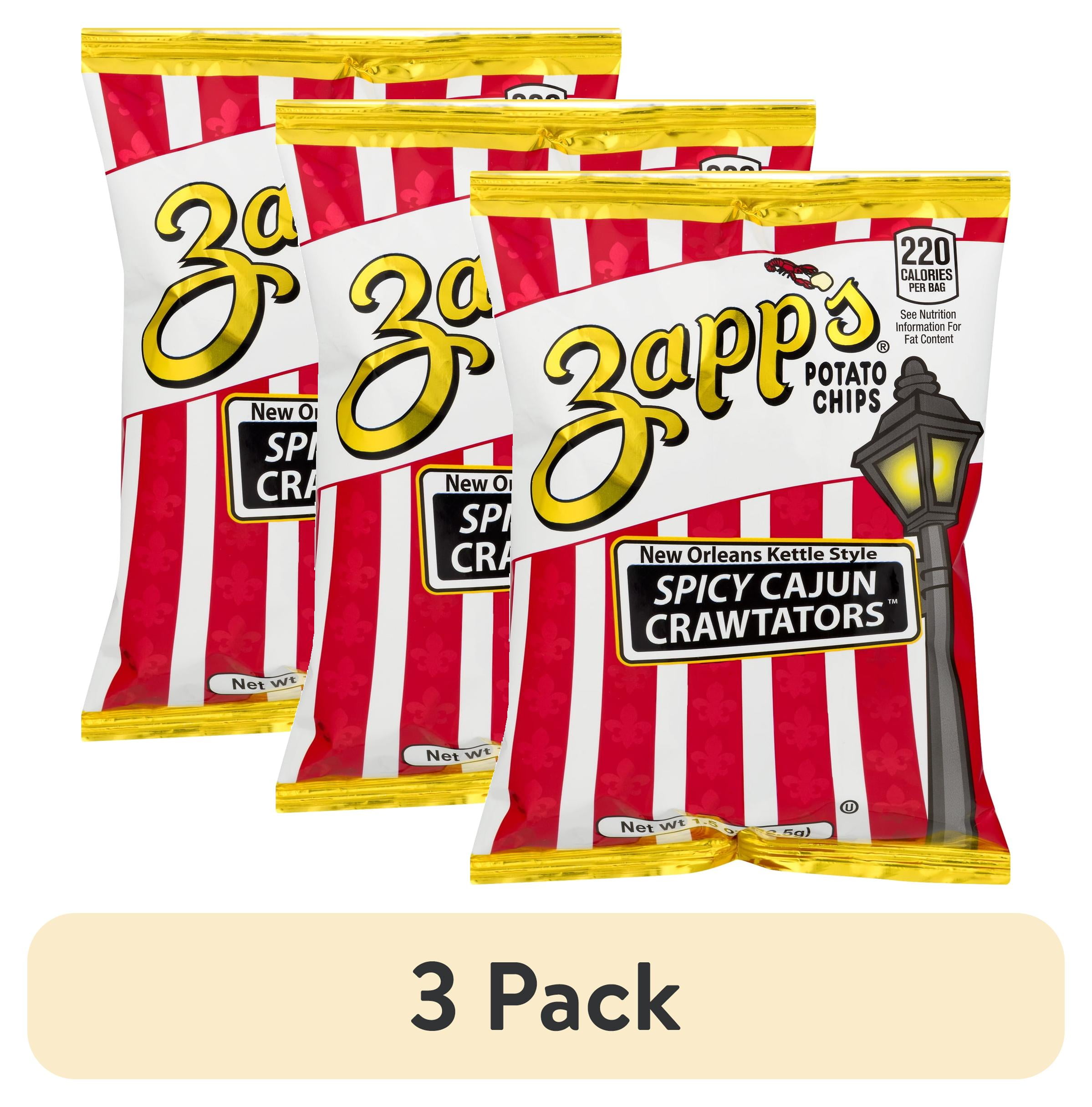 (3 pack) Zapp's New Orleans Kettle Style Potato Chips Spicy Cajun ...
