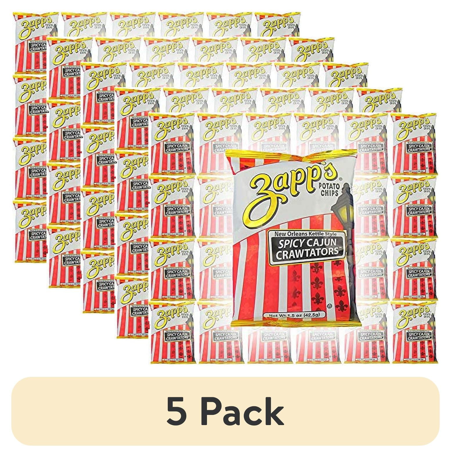 (5 pack) Zapp's Potato Chips, Spicy Cajun Crawtators, 1.5oz Bag (24 ...