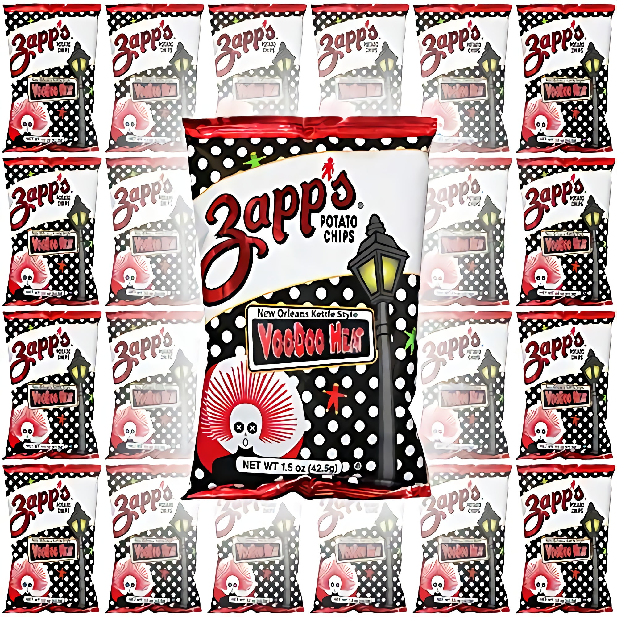 Zapp's Potato Chips, VooDoo Heat, New Orleans Kettle Style, 1.5oz Bag ...