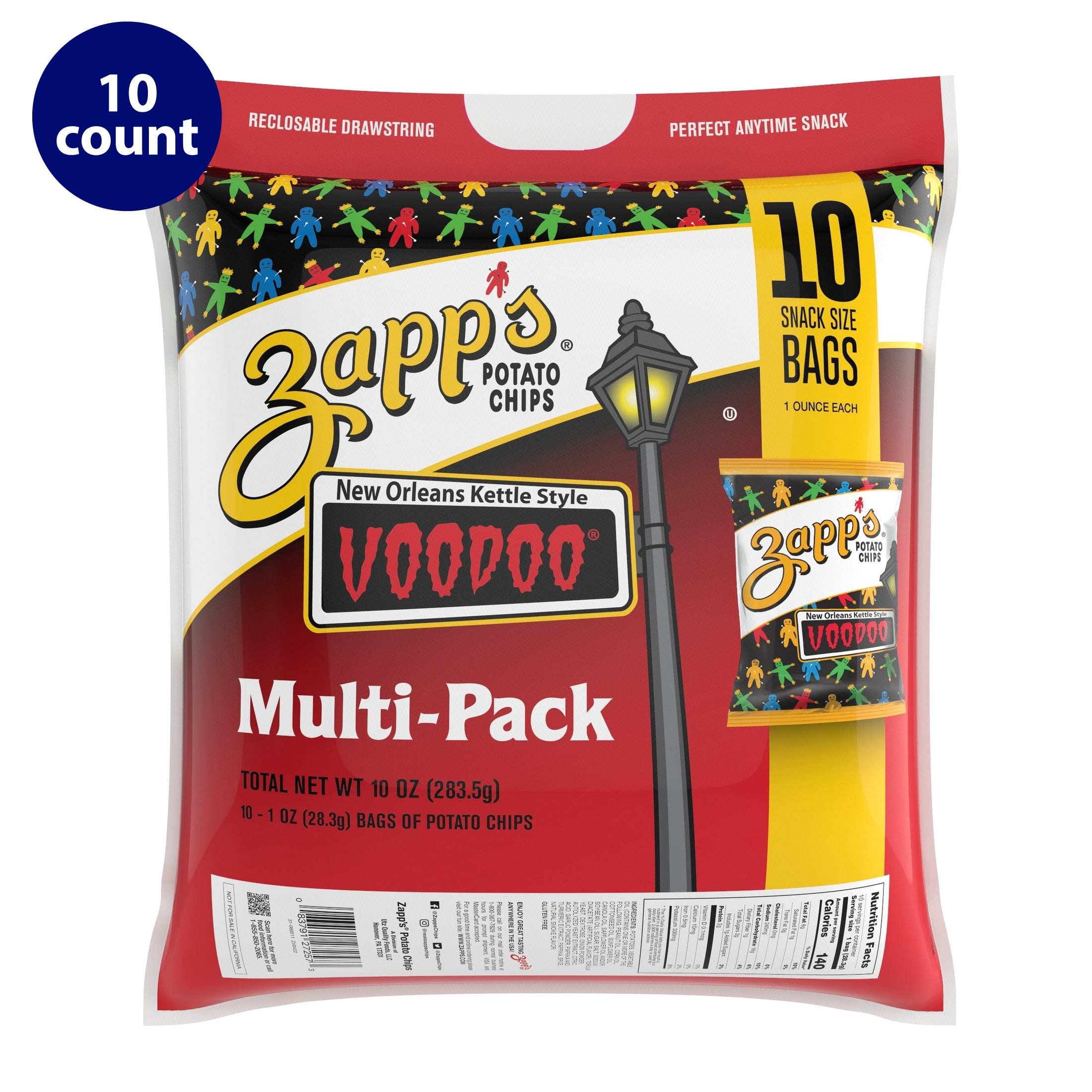 Zapp's Voodoo New Orleans Kettle Style Potato Chips, Party Snack, Good ...