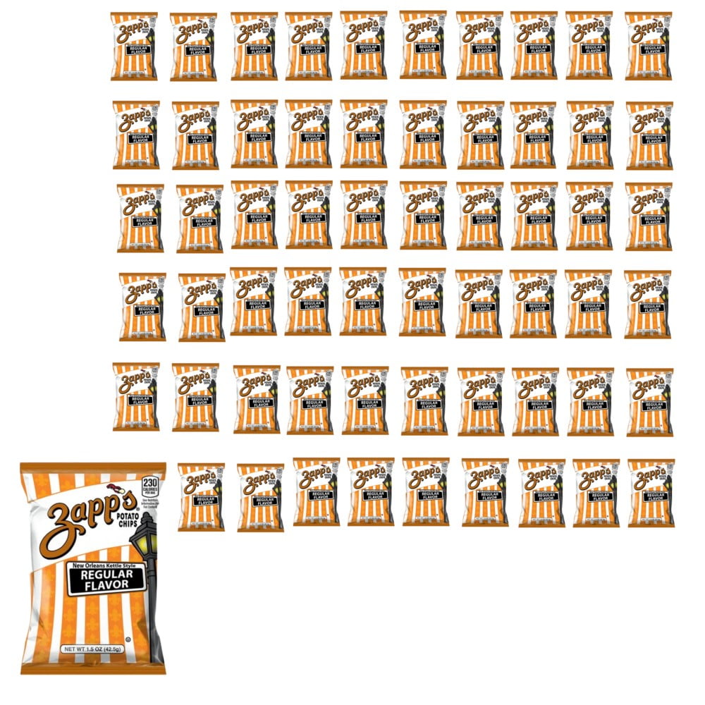 Zapp's Regular Flavor Potato Chips, Kettle Cooked, Kosher, 1.5 Oz, Case ...