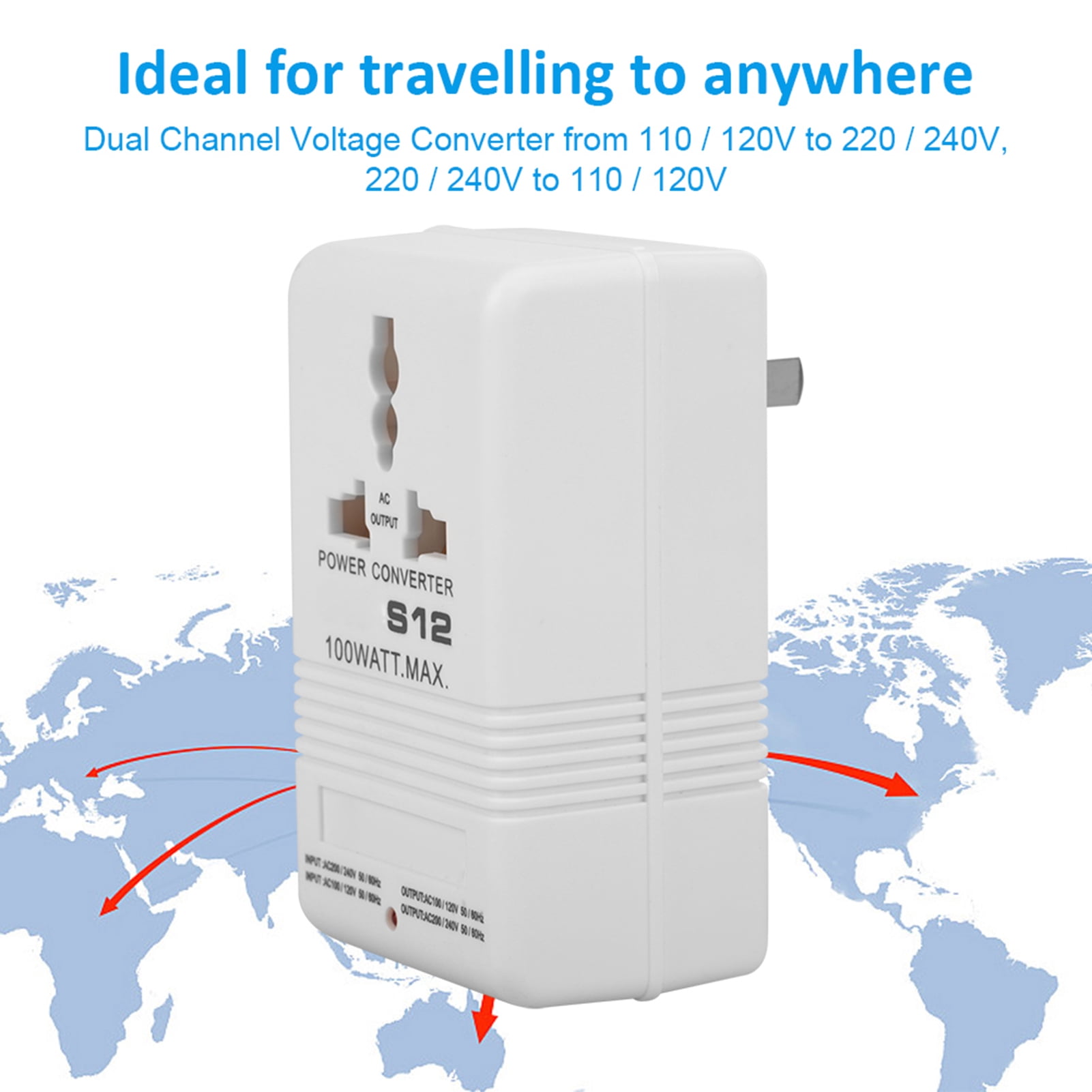 Zaqw 100W 110V/120V to 220V/240V Step-Up&Down Voltage Converter ...