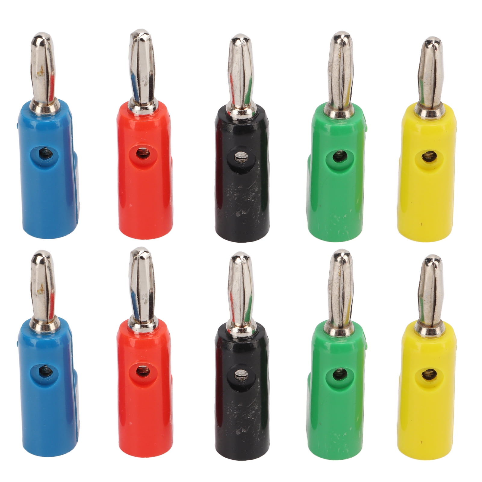 Zaqw 10Pcs 4mm Banana Plug Stackable Speaker Plugs Quick Connectors ...