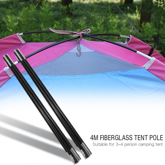Zaqw Awning Rod,4M Fiberglass Camping Tent Pole Bars Outdoor Support ...