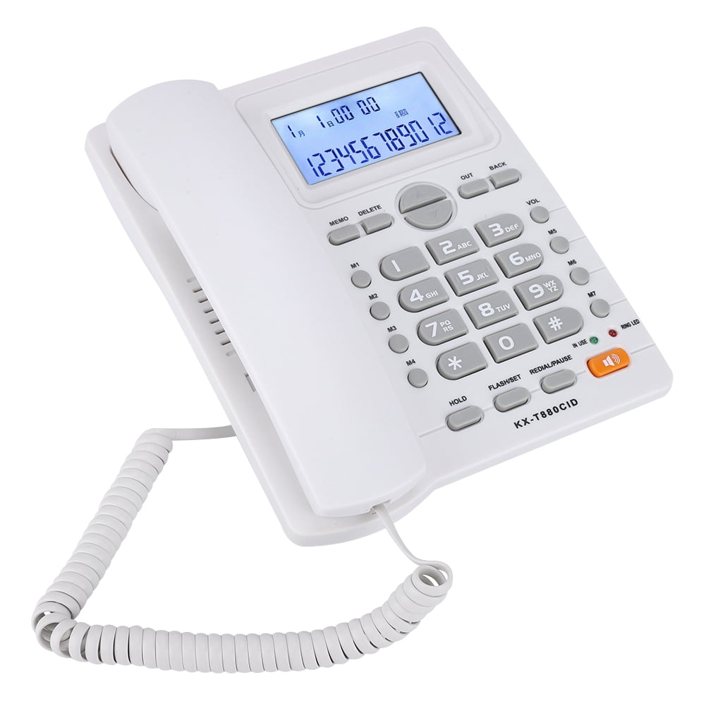 Zaqw KX-880CID Corded Phone with Speakerphone, White - Walmart.com