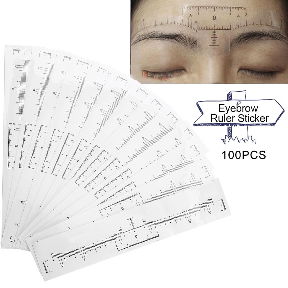 Zaqw Measurement Eyebrow Shaping Tools 100Pcs Disposable Eyebrow Ruler ...