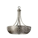Zara 4 Light Pendant with Mirror Mosaic Shade Brushed Steel Lighting ...