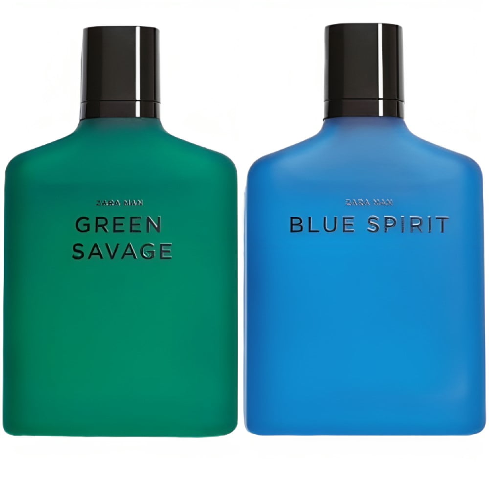 Zara Man Green Savage + Blue Spirit Cologne for Men Fragrance Set EDT ...