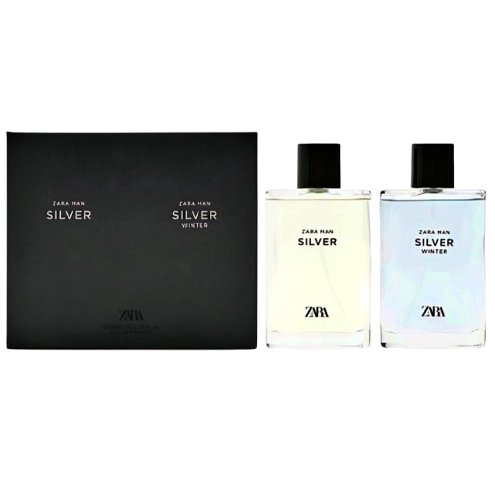 Zara Man Silver + Silver Winter Cologne Set for Men with Fresh Citrus ...