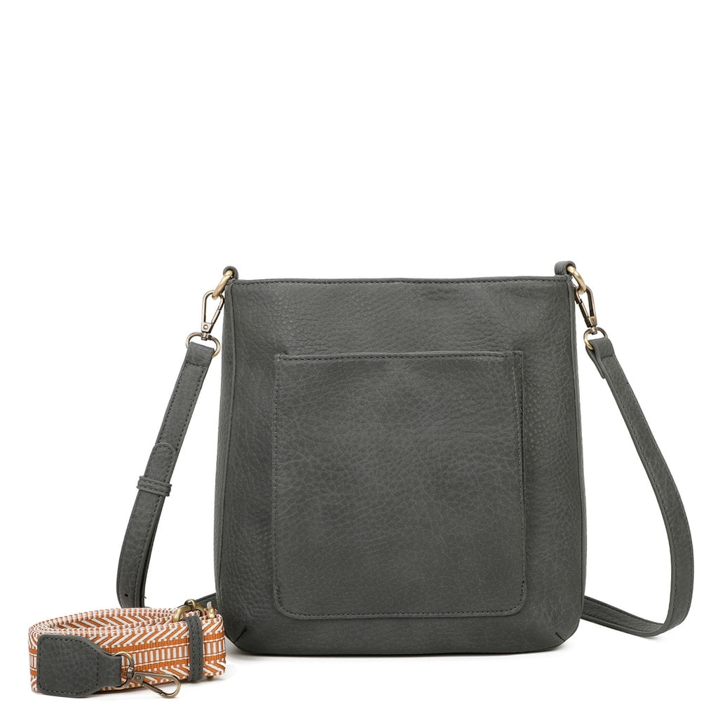 Zara Vegan Leather Multi Strap Crossbody Ampere Creations - Dark Grey ...