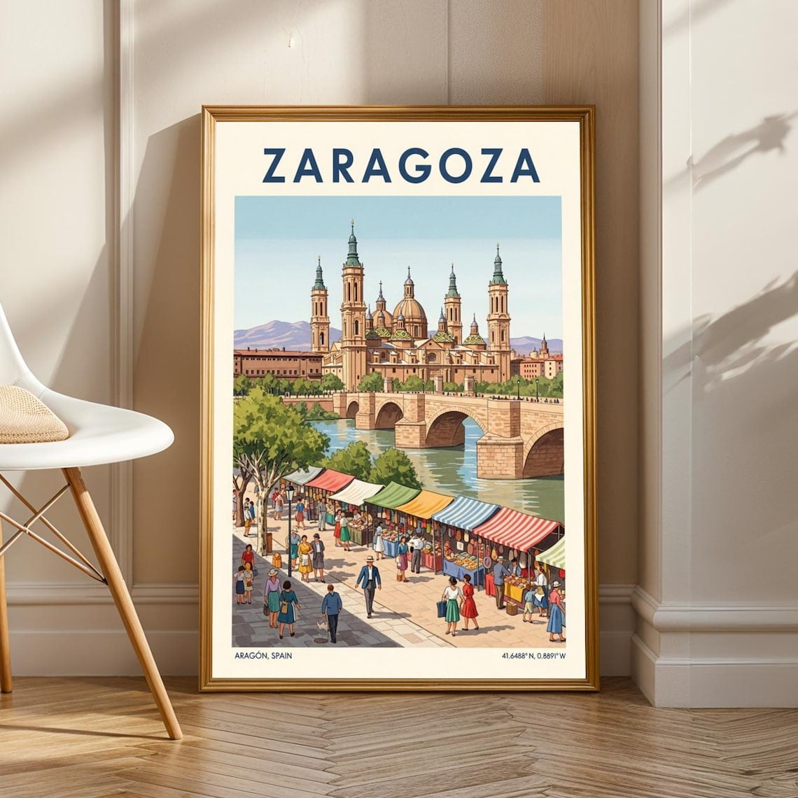Zaragoza Basilica Del Pilar Poster: Vintage Spanish Travel Print ...