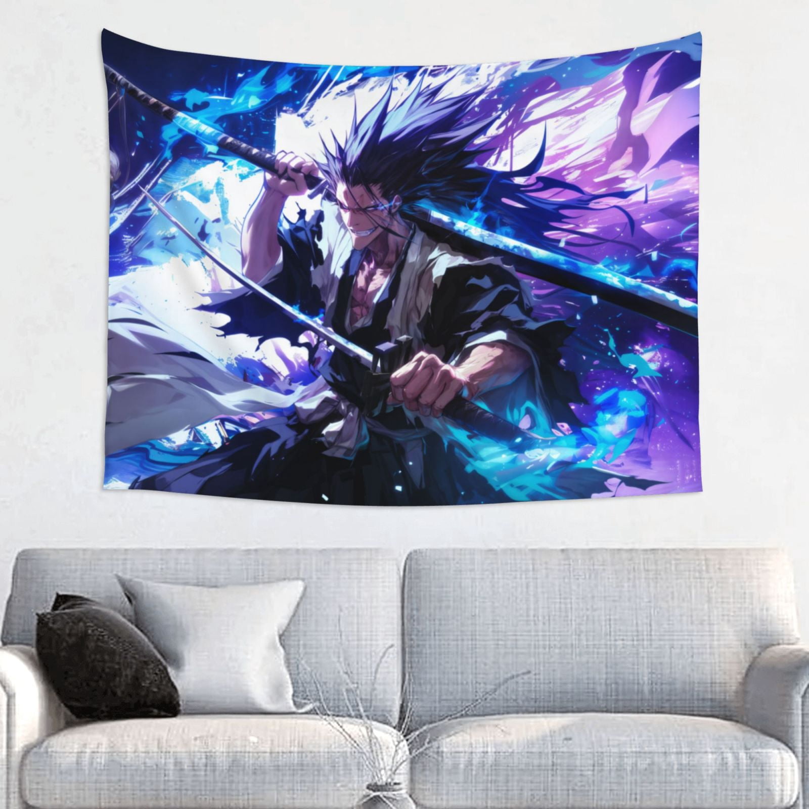 Zaraki Kenpachi Bleach Anime 3d Pattern Tapestry Indian Dorm Decor For ...