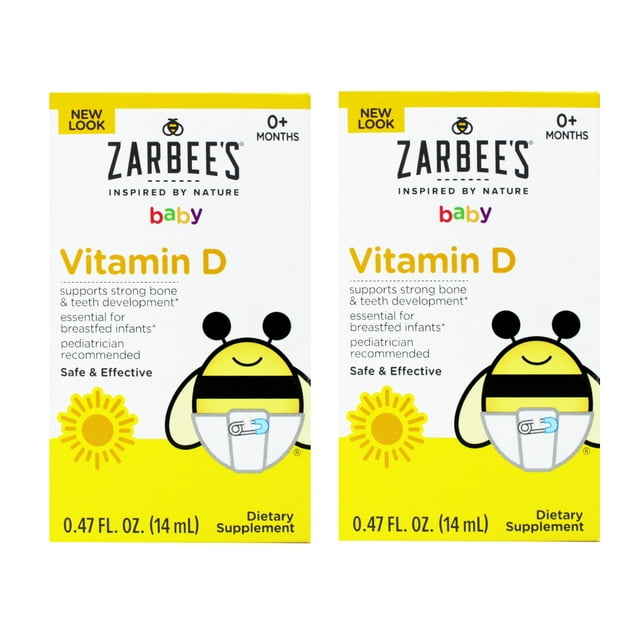 Zarbee's Baby Vitamin D Supplement, Baby Vitamin D Drops for Infants ...