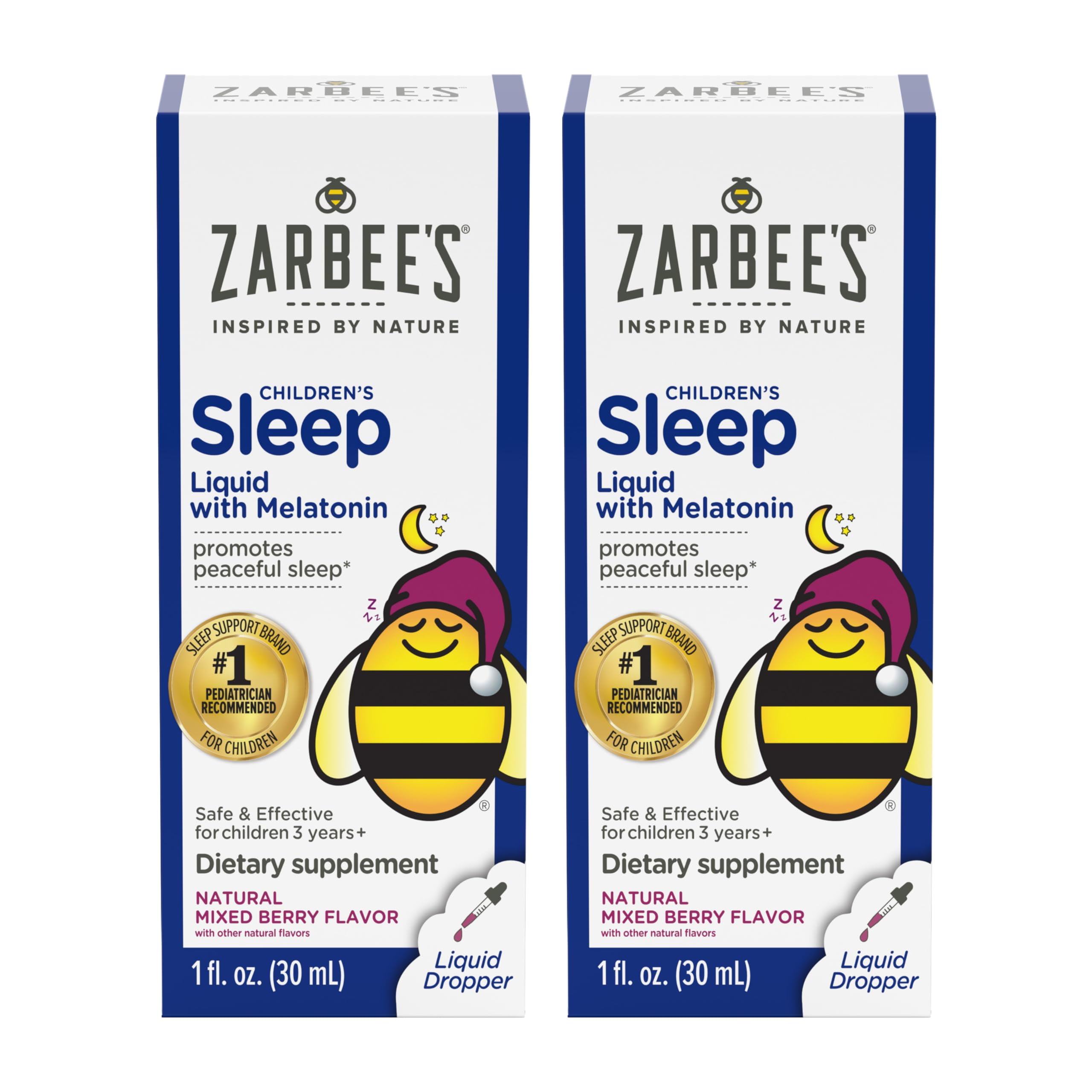 Zarbee's Kids Sleep Supplement Liquid with 1mg Melatonin; Drug-Free ...
