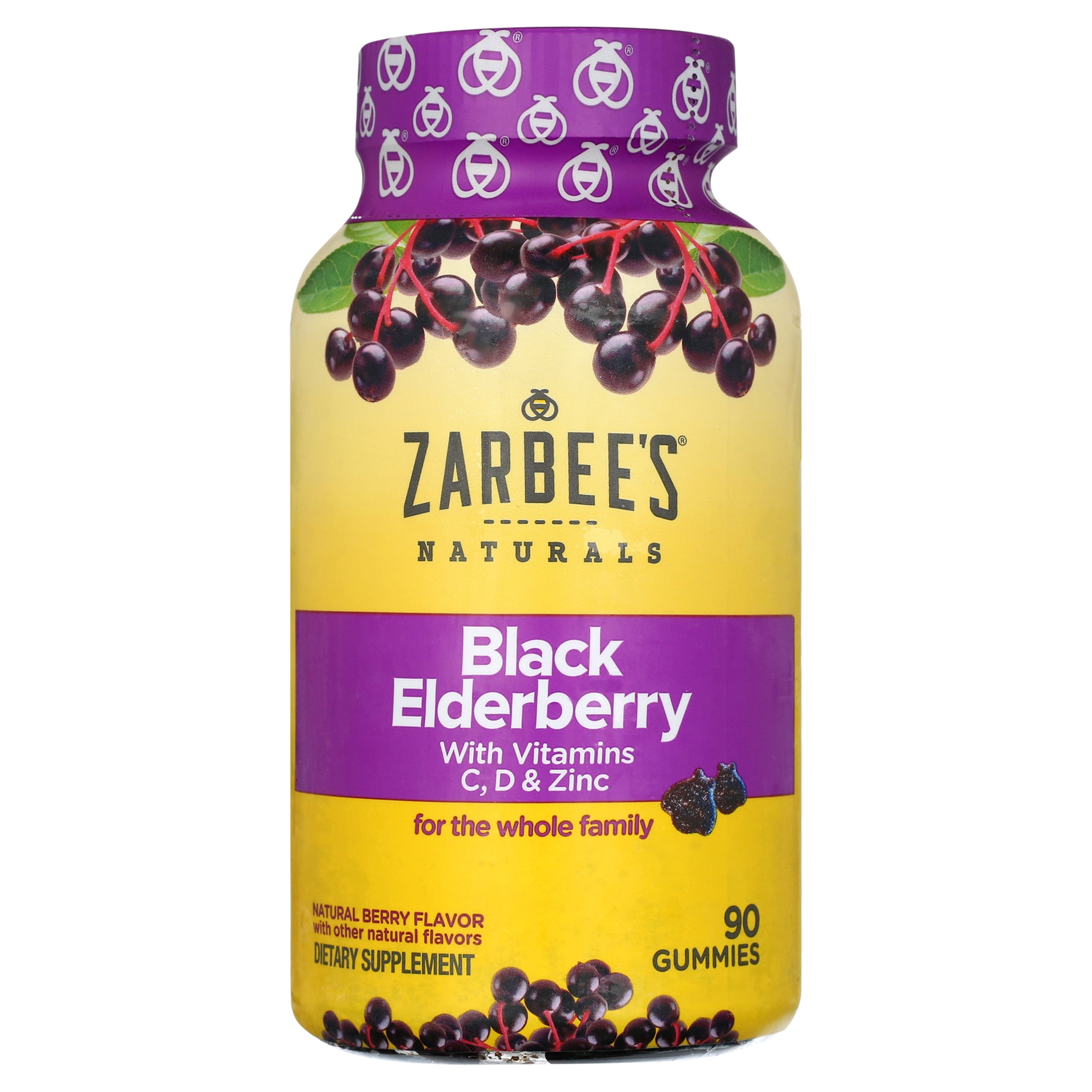 Zarbee's Naturals 90ct Elderberry Chewables with Vitamins C, D, Zinc ...