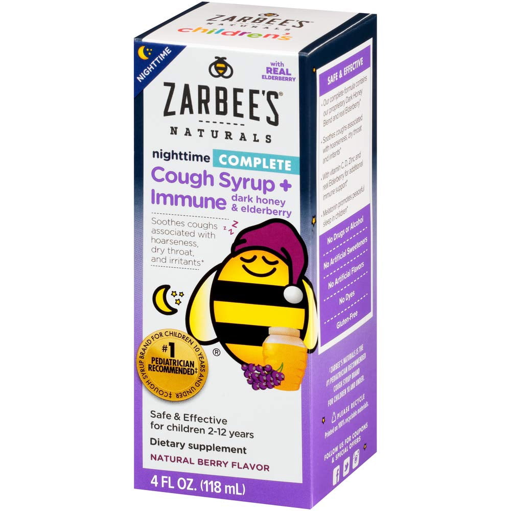 Zarbee's Naturals Children's Complete Cough Syrup* + Immune* Nighttime ...