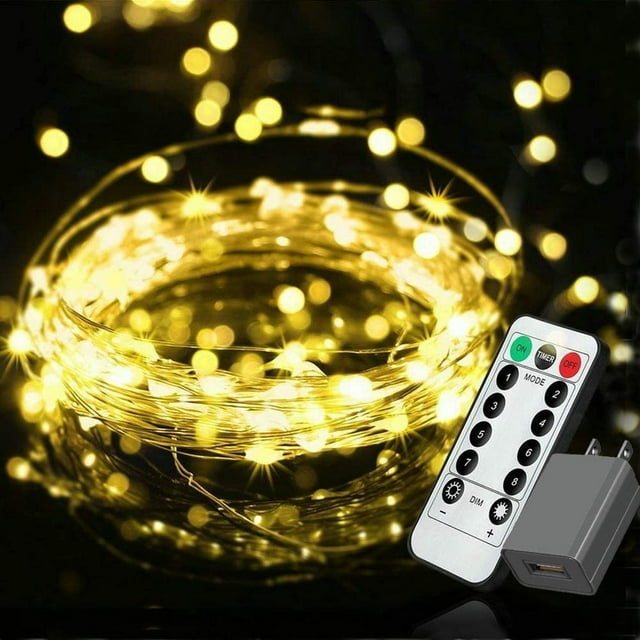 Zardenal 33 FT Plug-in Fairy String Lights with Remote, 100 LED Warm ...