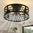 Zardon Ceiling Fans, 16" Caged Low Profile Ceiling Fans with Light and ...