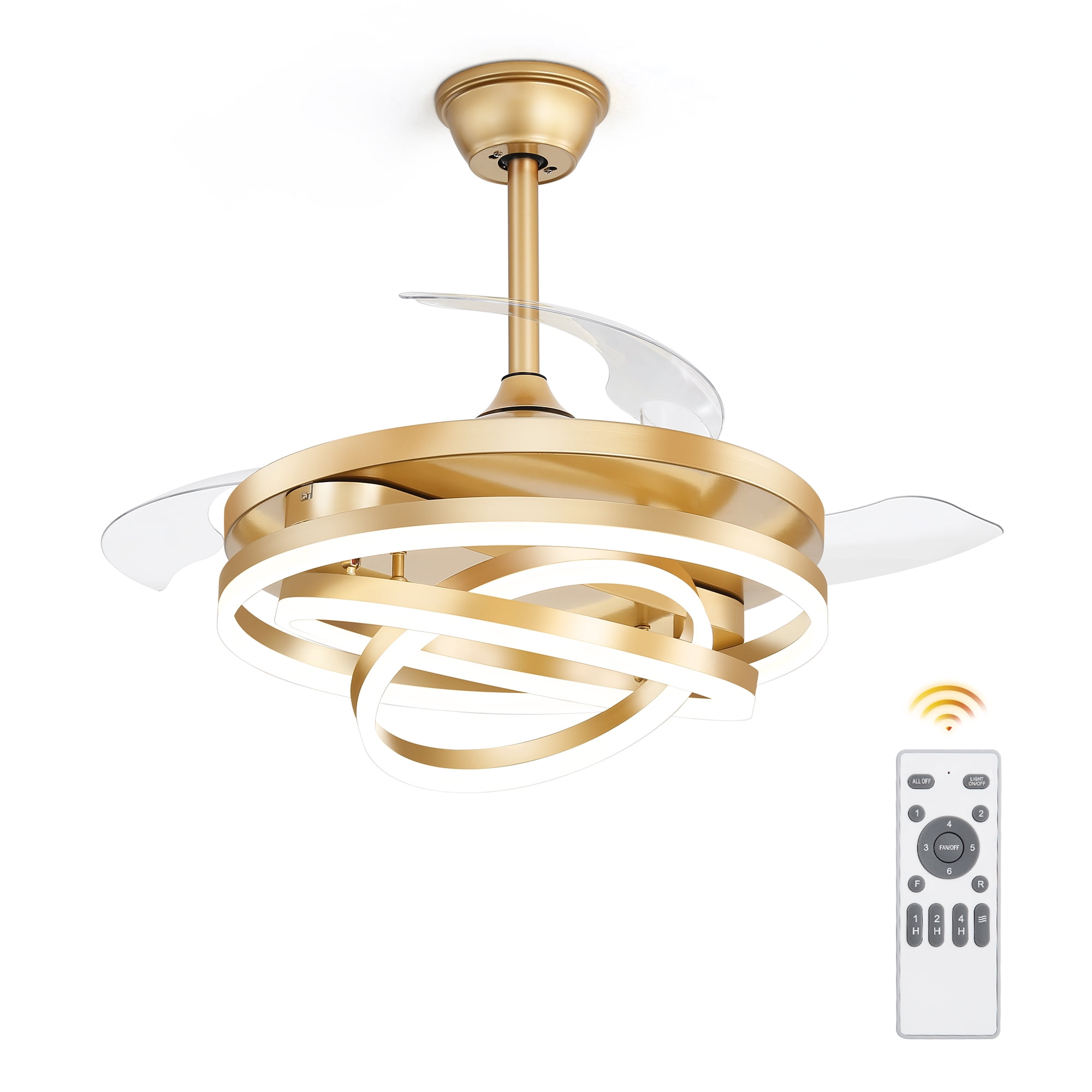 Zardon 42in Ceiling Fans with Light and Remote Control, Retractable ...