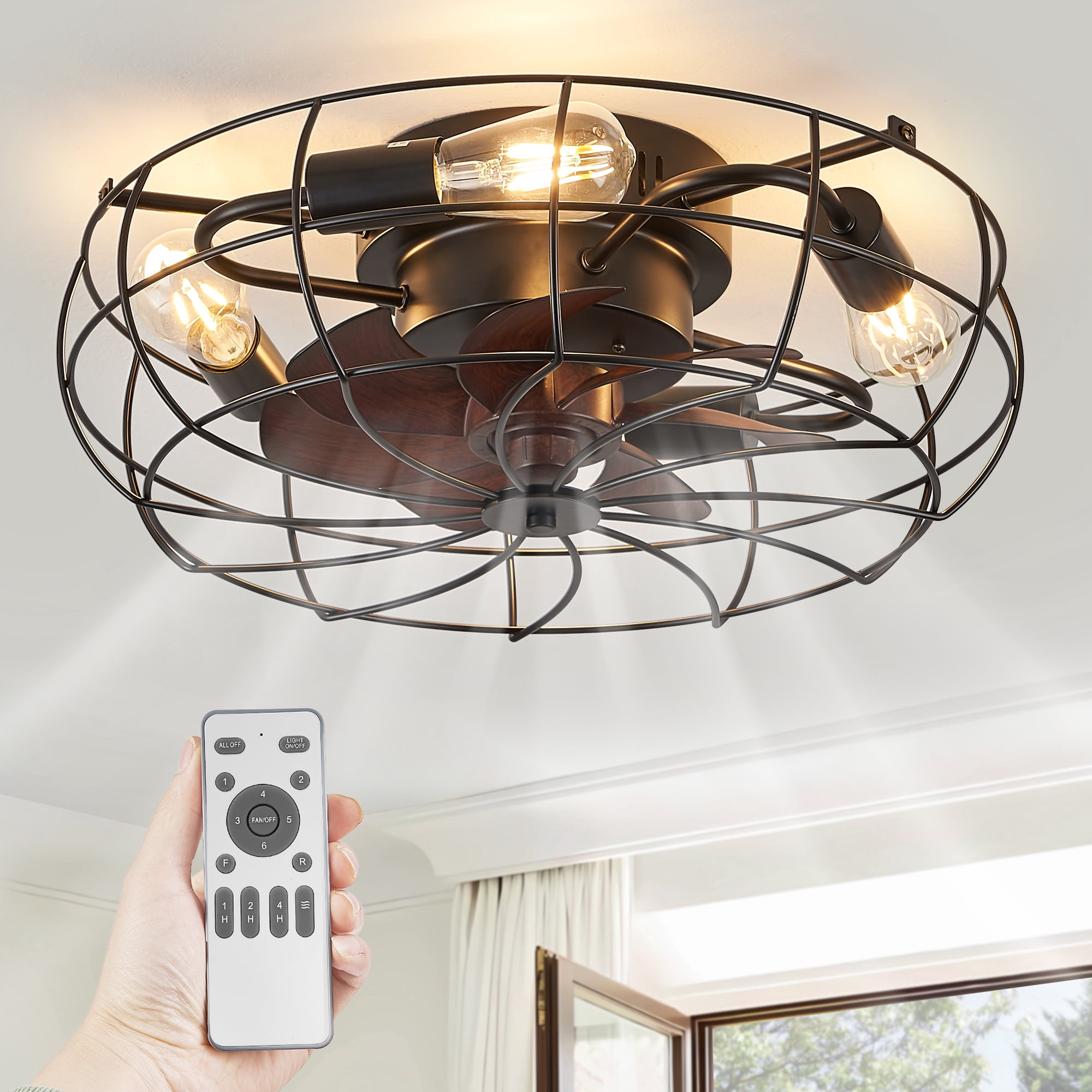 Zardon 42 Inch Ceiling Fans with Light and Remote, 6-Speed Adjustable ...