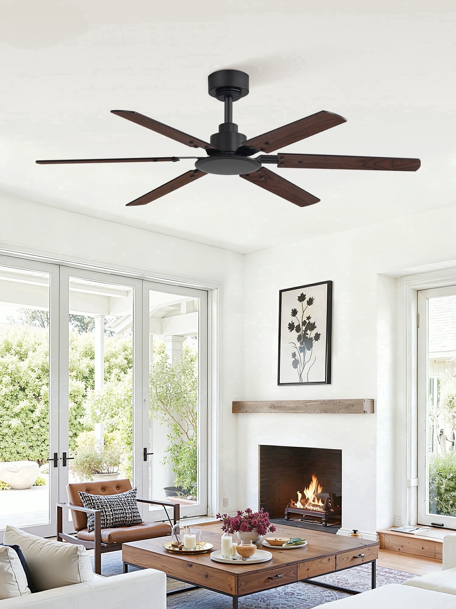 Zardon 48in Ceiling Fan No Light with Remote, Black, 6 Blades Quiet ...