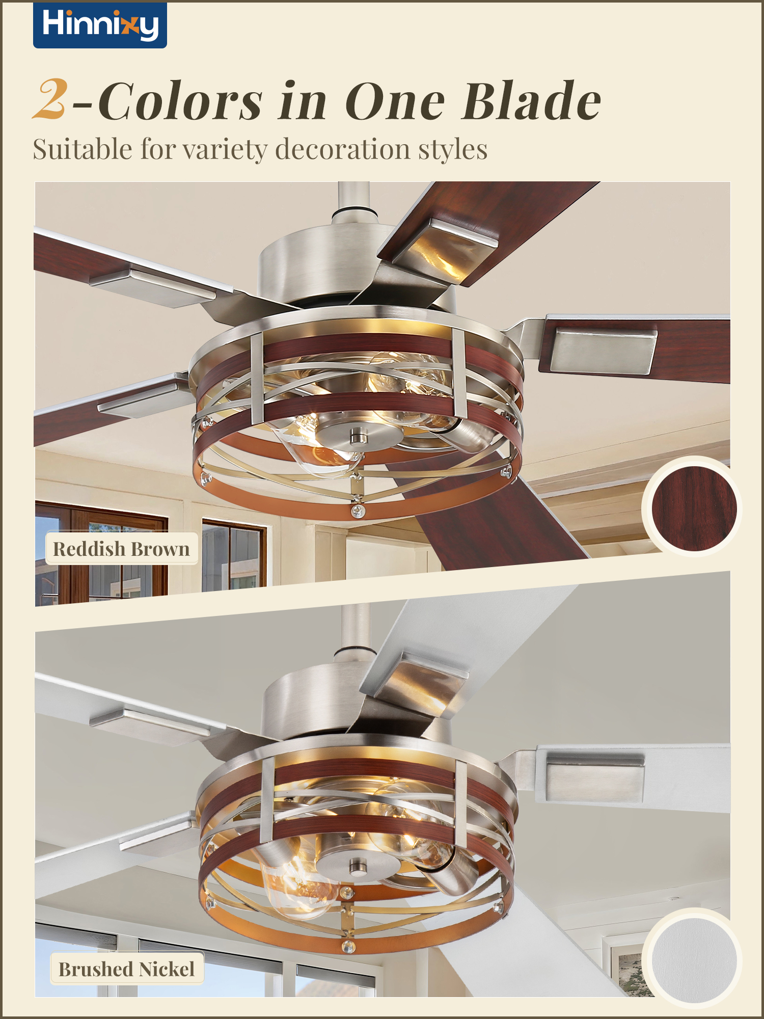 Zardon 48 Inch Ceiling Fans with Light and Remote, 6-Speed Adjustable ...